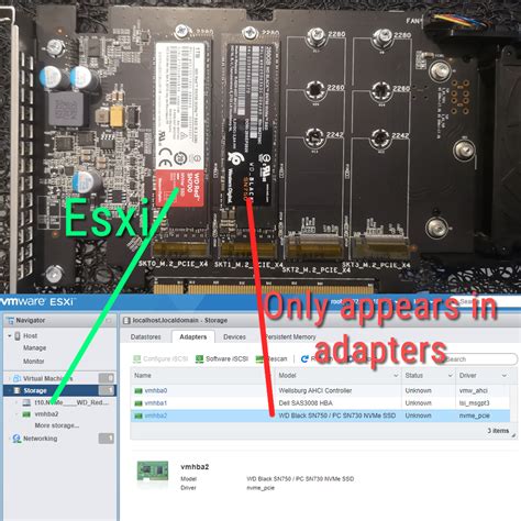 The Second Nvme On My Dell Dpwc400 Adapter Is Not Recognized As Storage In Esxi Resxi
