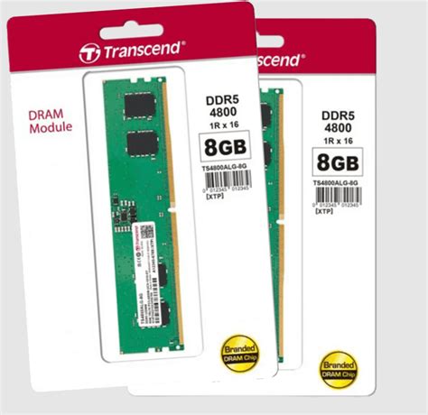 Transcend JetRam 16GB 8 8 GB 4800MHz DDR5 Dual Channel Package AMD House PC Gaming