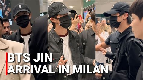 Bts Jin Arrival In Milan Italy For Gucci Fashion Show Jin 진 In Milan