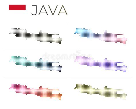 Java Dotted Map Set Stock Vector Illustration Of Continent 230332871