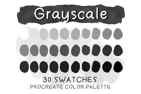 Gray Scale Procreate Color Palettes Instant Download Etsy