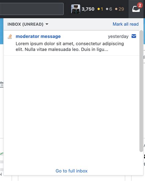 Filtering Unread Inbox Notifications Only Displays Items That Are