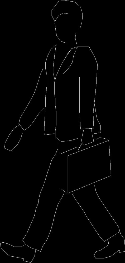 Man Walking DWG Elevation For AutoCAD Designs CAD