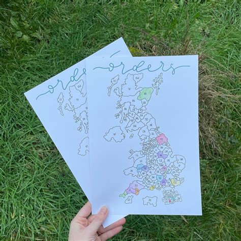 Postcode Map Uk Postcode Map Small Business Order Tracker Etsy Uk