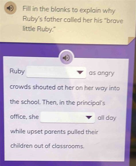 solved fill in the blanks to explain why ruby s father called her his