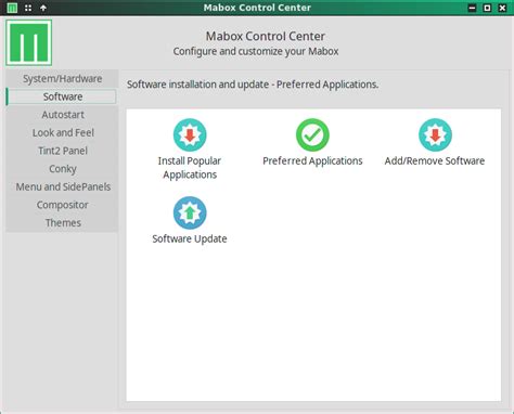 Mabox Control Center Mabox Linux Manual