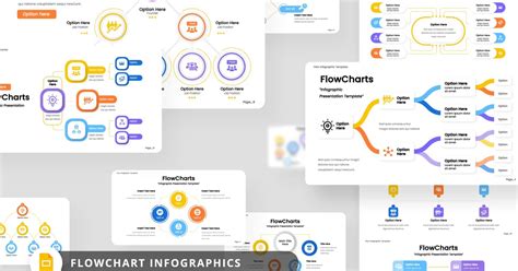 flowchart infographics incl flowchart and organization envato