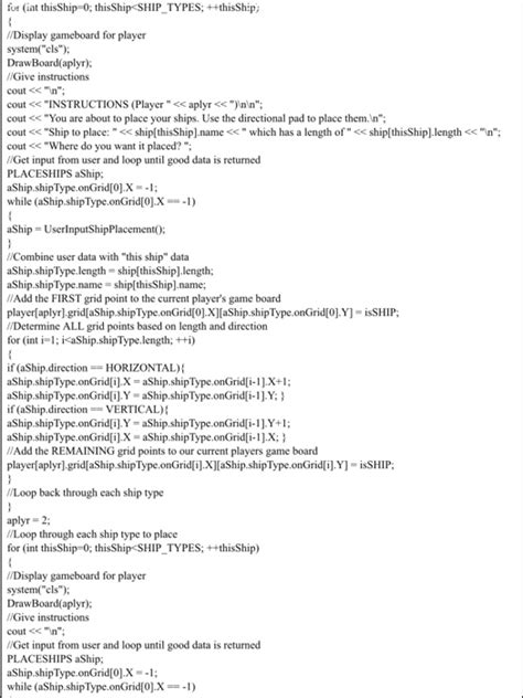 Solved We Have To Create A Battle Ship Game In Code Blocks Chegg Com