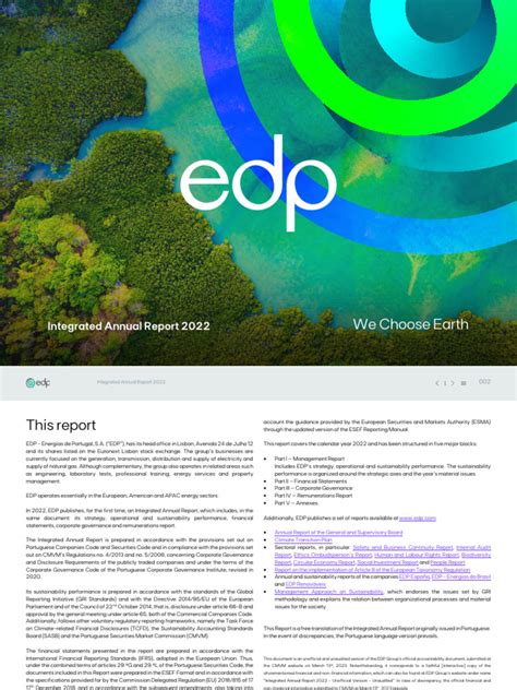 Edp Integrated Report 2022 Website Version Pdf Renewable Energy