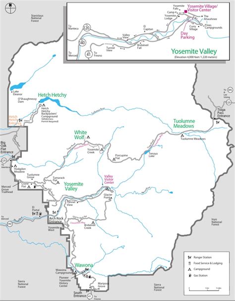 Yosemite National Park Map Overview Pdf