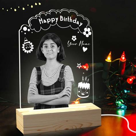 Personalized Birthday Ts Acrylic Photo Led Lamp 6×4 Inches