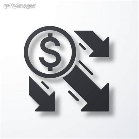 Dollar Decrease Icon With Shadow On White Background 이미지 2111392850