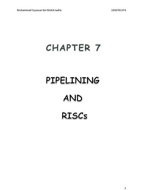 Chapter 7 Pipelining And Risc Summary Pdf Instruction Set Central