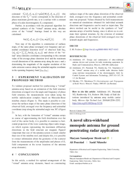 Pdf A Novel Ultra Wideband Monopole Antenna For Ground Penetrating