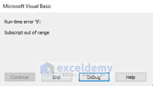 Fixed Subscript Out Of Range Error In Excel Vba Exceldemy