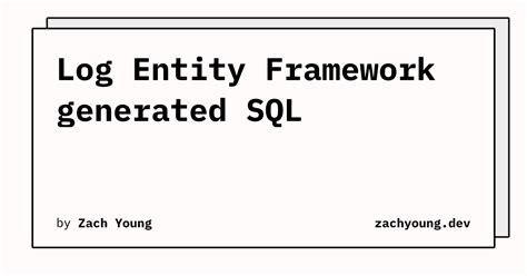Log Entity Framework Generated Sql