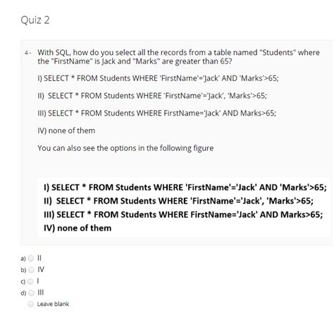solved quiz 2 4 with sql how do you select all the records