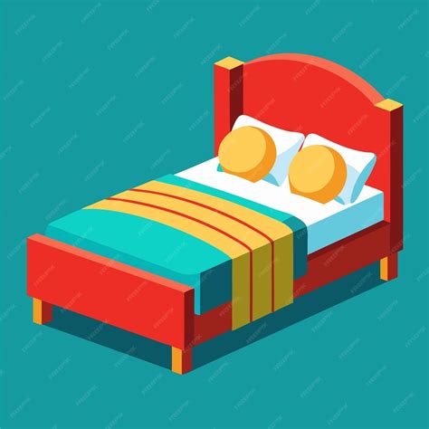Premium Vector Bed Clipart Cartoon Style Vector Illustration