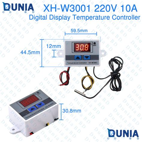 Xh W3001 Digital Led Display Temperature Controller 220v 10a With Thermostat Control Switch