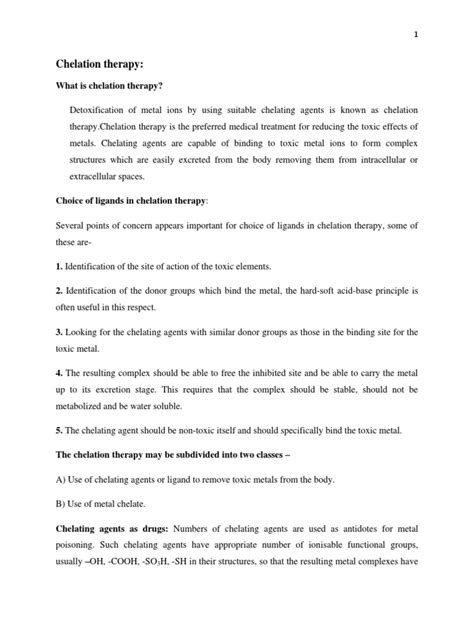 Chelation Therapy Pdf Chelation Diseases And Disorders