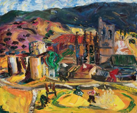 Luciano DÍaz Castilla Mi Pueblo Óleo Sobre Lienzo