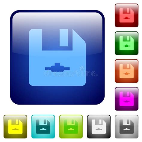 Network File System Flat Round Icons Stock Vector Illustration Of