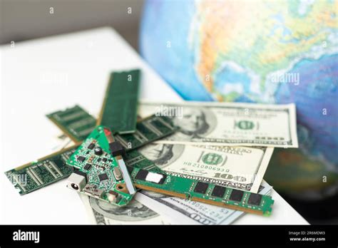 Computer Circuit Cpu Chip Mainboard Core Processor Electronics Device Concept Of Data