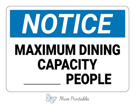 Free Printable Maximum Capacity Sign Template Free Templates