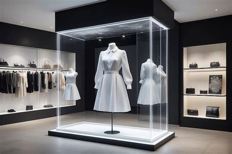Premium Ai Image A Transparent Oled Window Display With Motiontracking In A Fashion Boutique