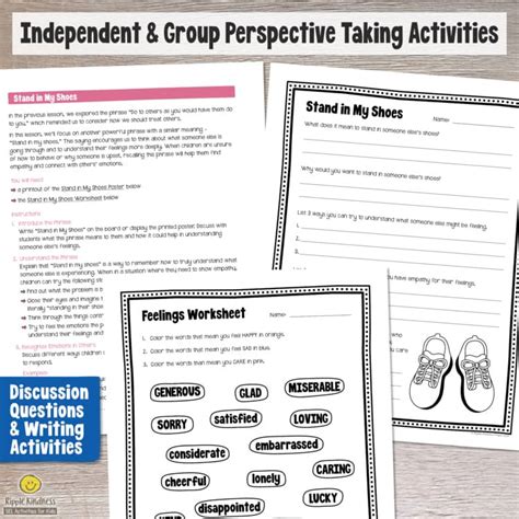 Empathy Worksheets Craft Perspective Taking Lessons Social Awareness