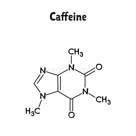 Caffeine Structural Chemical Formula Stock Illustration Illustration