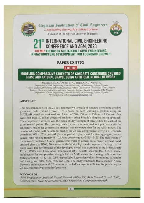pdf modelling compressive strength of concrete containing crushed