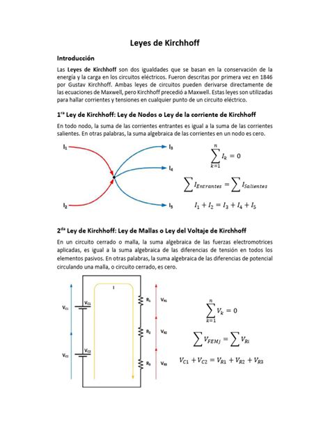 Leyes De Kirchhoff En Circuitos Eléctricos Pdf