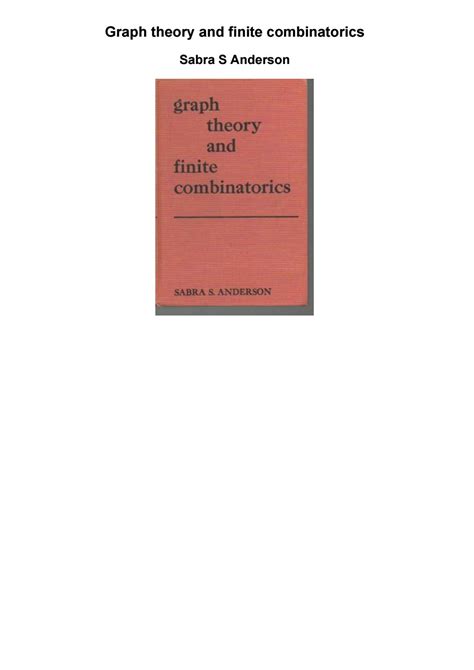 graph theory and finite combinatorics pdf by kittie orsini issuu