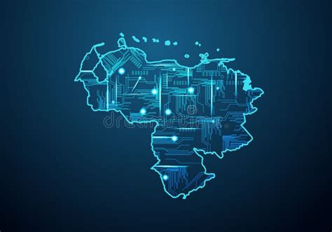 Venezuela Map Light Connecting Effect Background Abstract Digital Technology Ui Gui