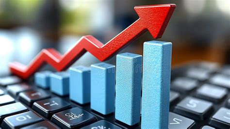 Colorful Graph Illustrating Upward Growth On Keyboard Representing Success In Business