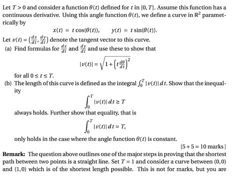 Solved T Let T And Consider A Function E T Defined For Chegg