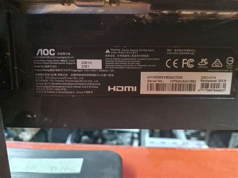 Màn hình máy tính cũ AOC 22E1H 22 inch độ phân giải FHD Thành Vinh Center