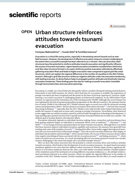 Pdf Urban Structure Reinforces Attitudes Towards Tsunami Evacuation