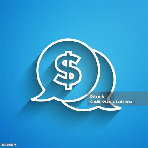 파란색 배경에 고립 된 달러 기호 아이콘화이트 라인 동전 돈 은행 통화 기호 현금 기호 긴 그림자 벡터 0명에 대한 스톡 벡터 아트 및 기타 이미지 Istock