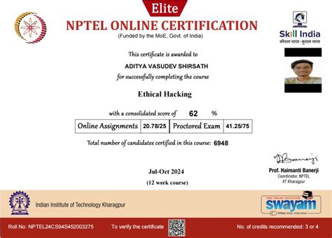 Aditya Shirsath On Linkedin Cybersecurity Ethicalhacking Nptel Learningjourney Networking…