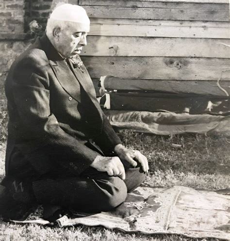 Sheikh Mohammad Abdullah In Prayers Somewhere In Kashmir Perihery And