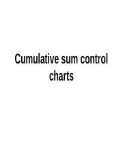 cusum.ppt - Cumulative sum control charts Lecture out lines 1. Why we ...