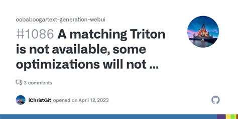 A Matching Triton Is Not Available Some Optimizations Will Not Be