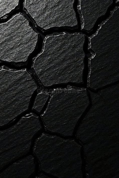 Black Fractured Surface Sharp Edges Abstract Design Black Surface