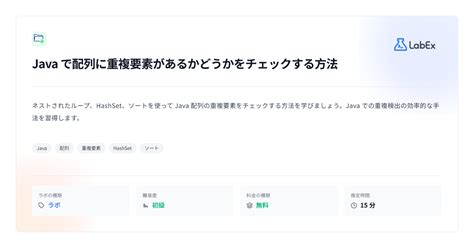 java で配列に重複要素があるかどうかをチェックする方法 labex