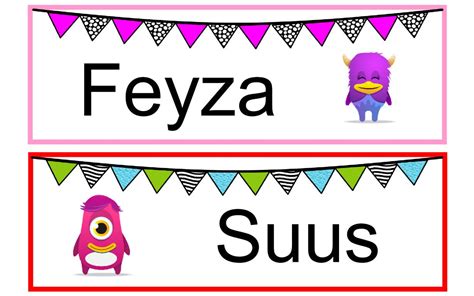 Naamkaartjes Met De Monstertjes Van Classdojo Naamkaartjes School Posters Schoolorganisatie