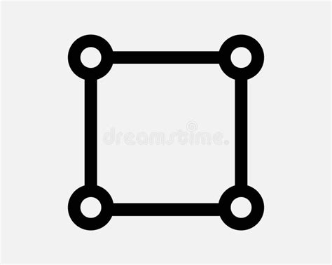 square circle corner four points outline line shape connection draw