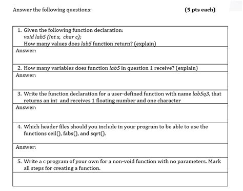 Solved Answer The Following Questions Pts Each Given Chegg