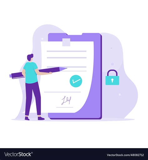 Smart Contract Design Concept Royalty Free Vector Image